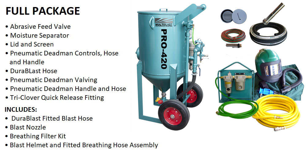 Buy MultiBlast PRO420 - 185 Litre - Blasting Pot Machine Full Package ...